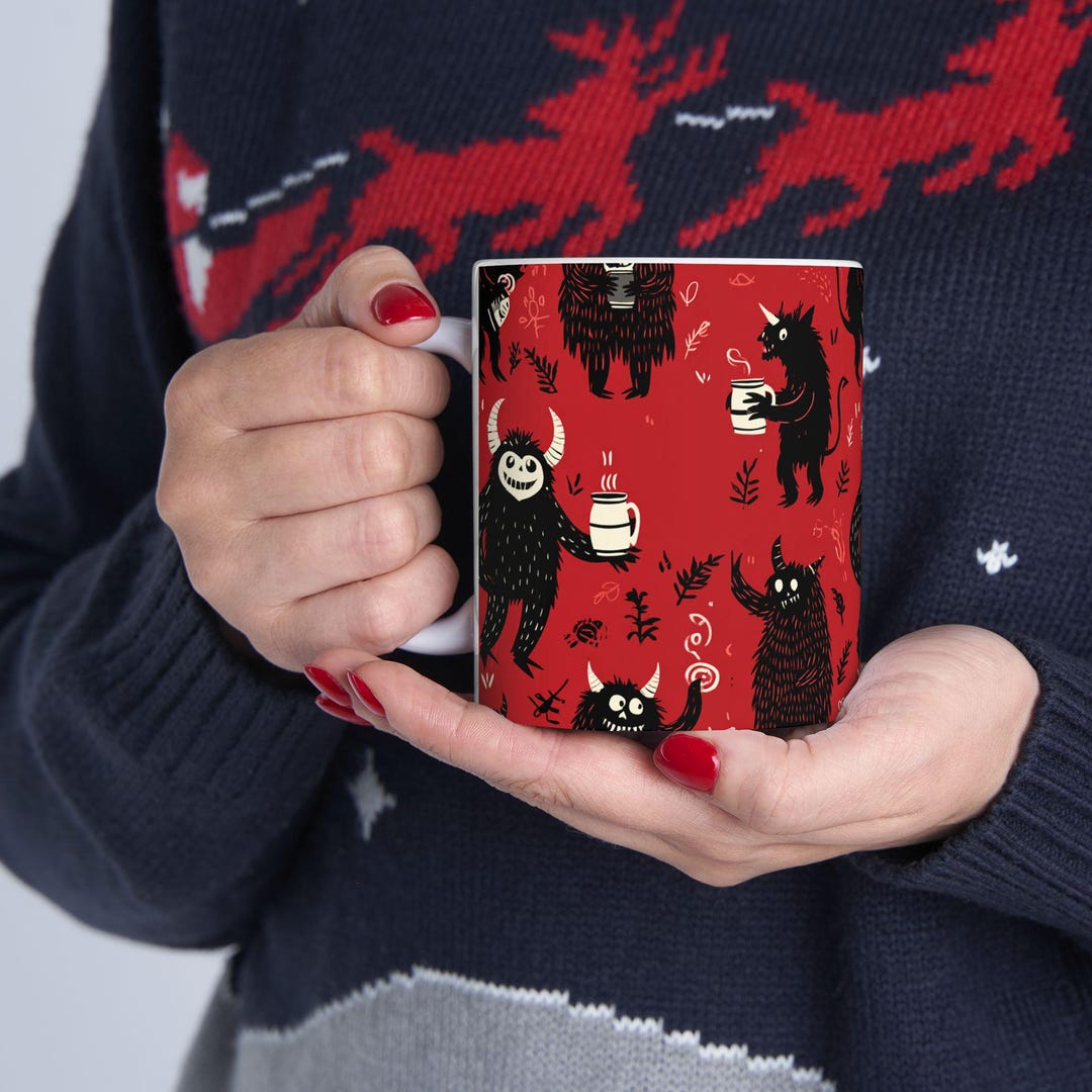 Krampus Christmas Coffee Mug | Spooky Holiday Cup - Etsy