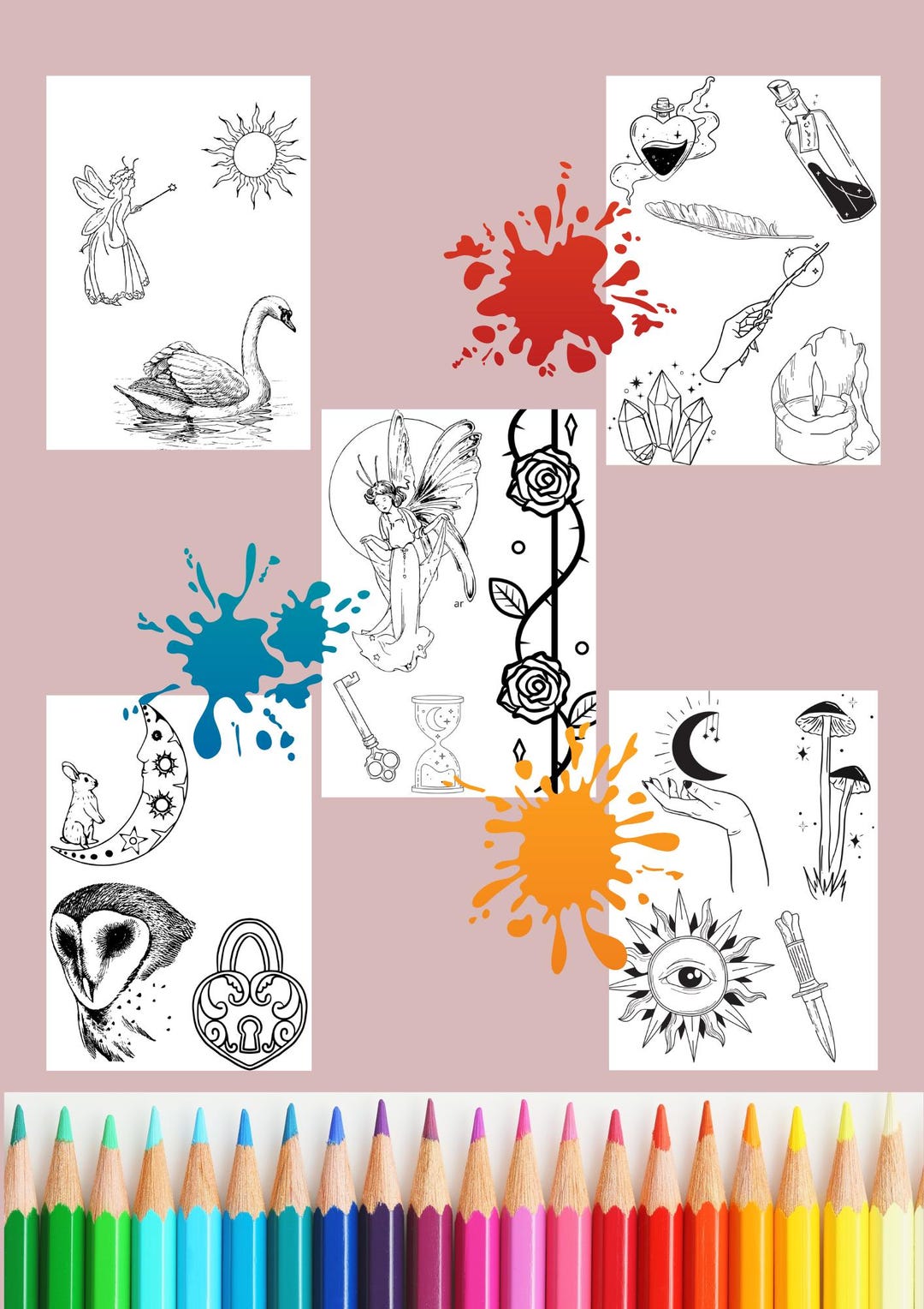 Adult Coloring Pages for Calm & Creativity: Stress Relief, Art Therapy ...