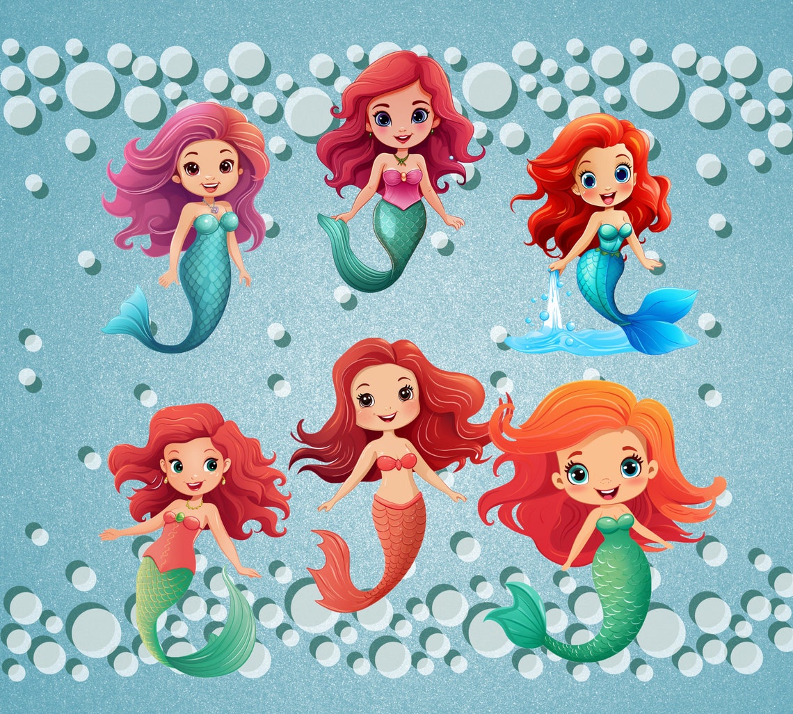 Mermaid Clipart Set of 30 Beautiful High Quality PNG Designs - Etsy