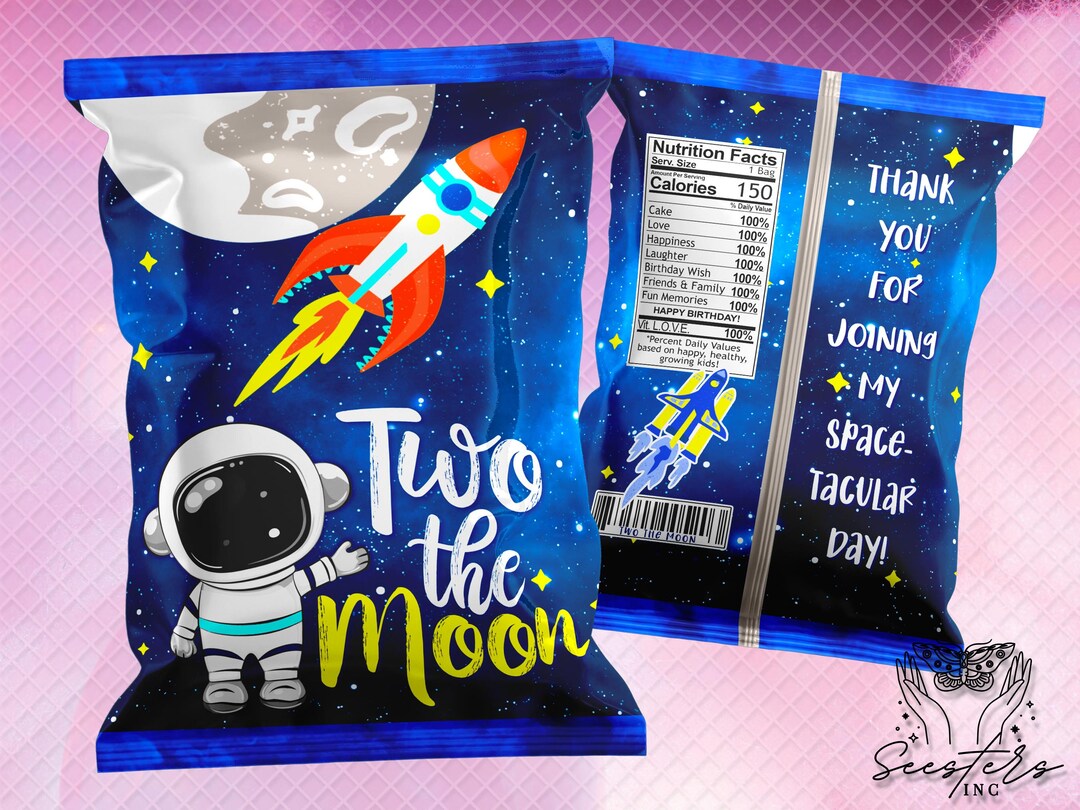 Two the Moon Chip Bag Printable - Instant Download - Non Editable - Etsy