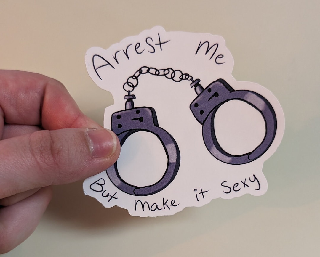 Handcuff Meme Sticker for Laptop | Waterproof, UV Resistant Vinyl Decal ...