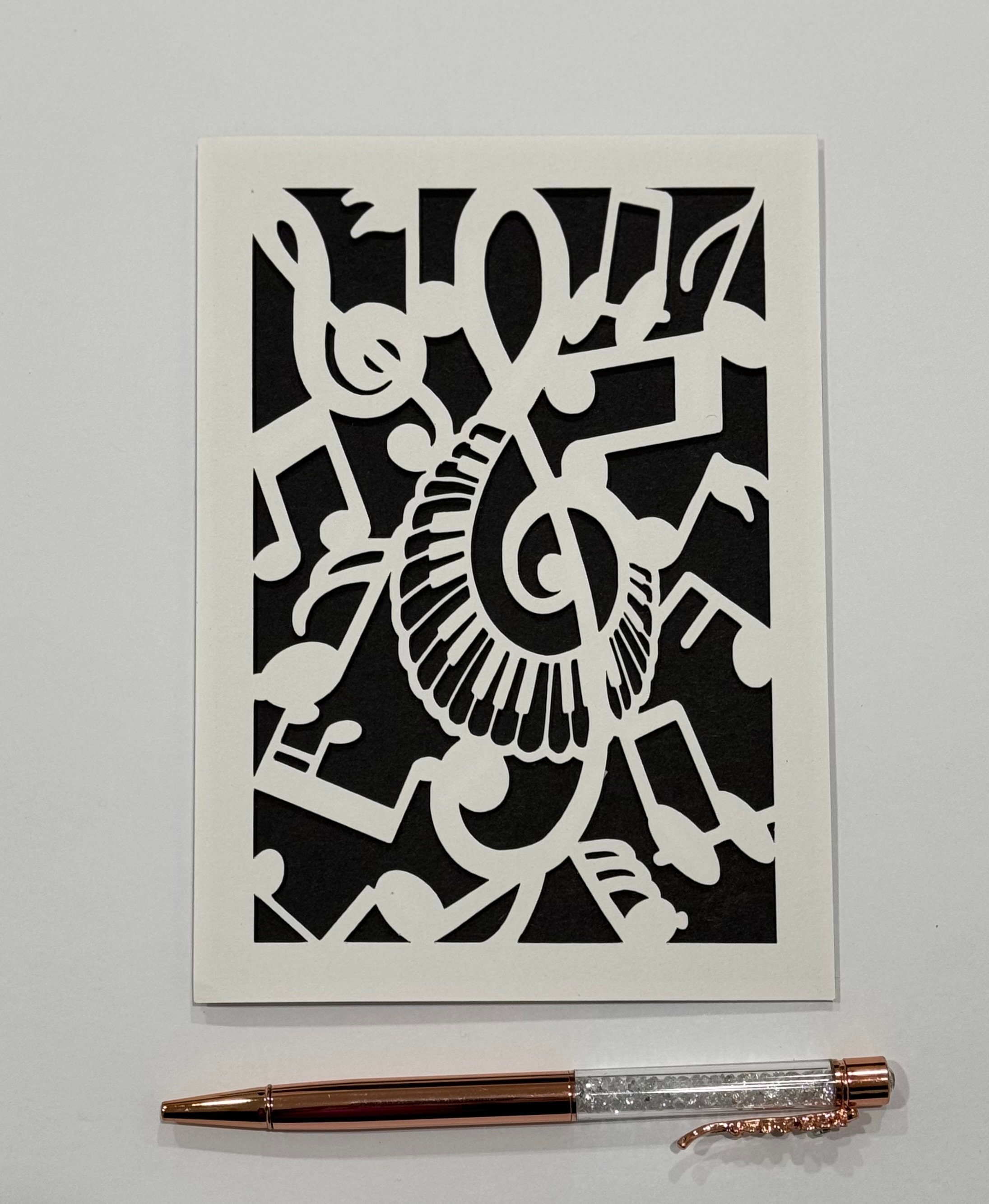 Musical Notes Greeting Card, Music Theme Wellness Card, Musical Theme ...