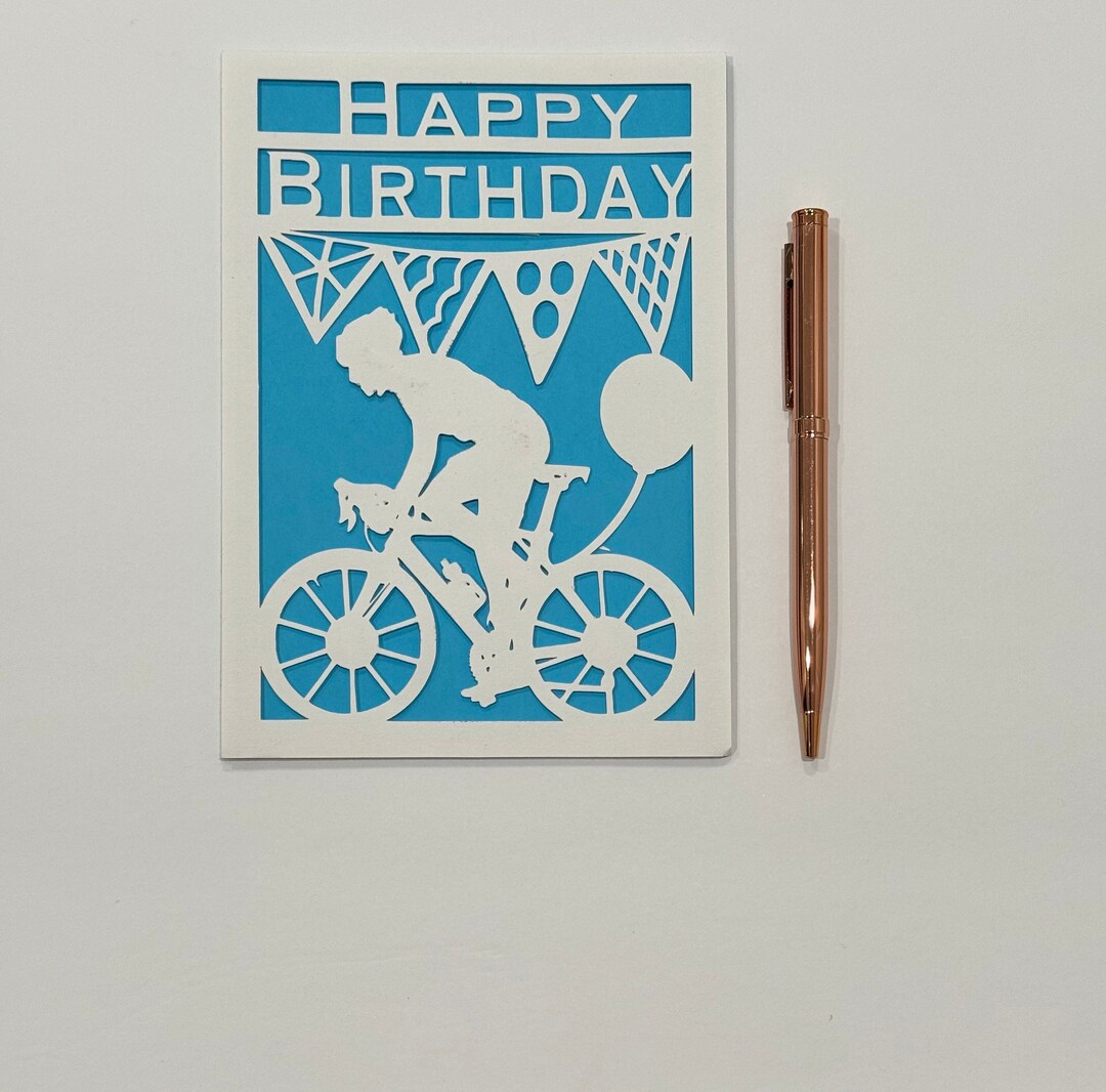Cyclist Birthday Card, Bicycle Birthday Card for Husband, Cyclist Dad ...