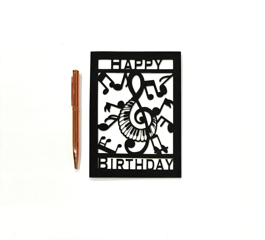 Musical Notes Birthday Card: Handcrafted Music Lover's Keepsake - Etsy