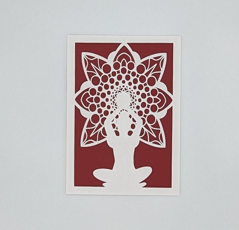 Yoga Greeting Card, Handmade Cards, Meditation Yoga Gift, Yoga Teacher ...