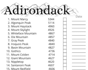 High Peaks List - Etsy