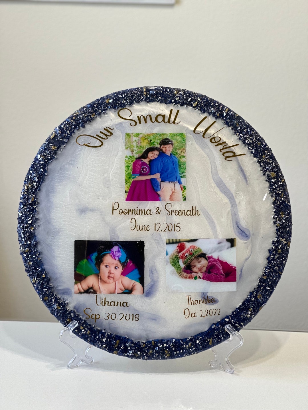 Custom Resin Family Photo Frame/ Resin Photo Frame /personalised Gift ...