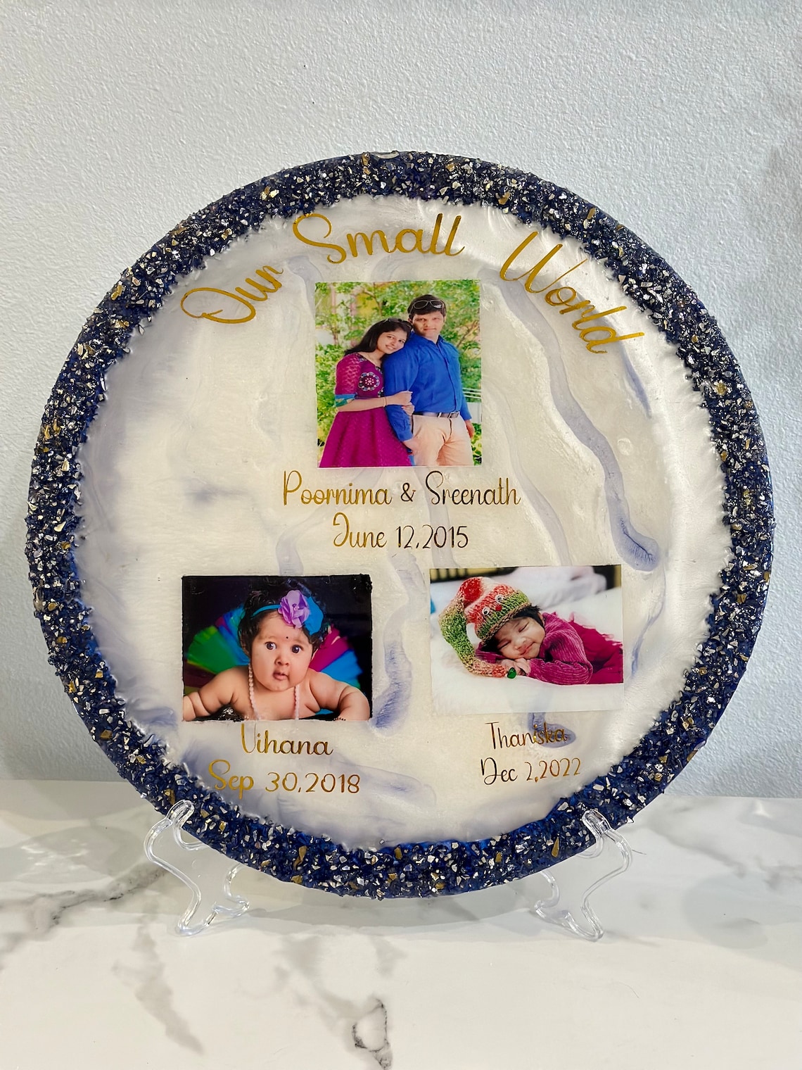Custom Resin Family Photo Frame/ Resin Photo Frame /personalised Gift ...