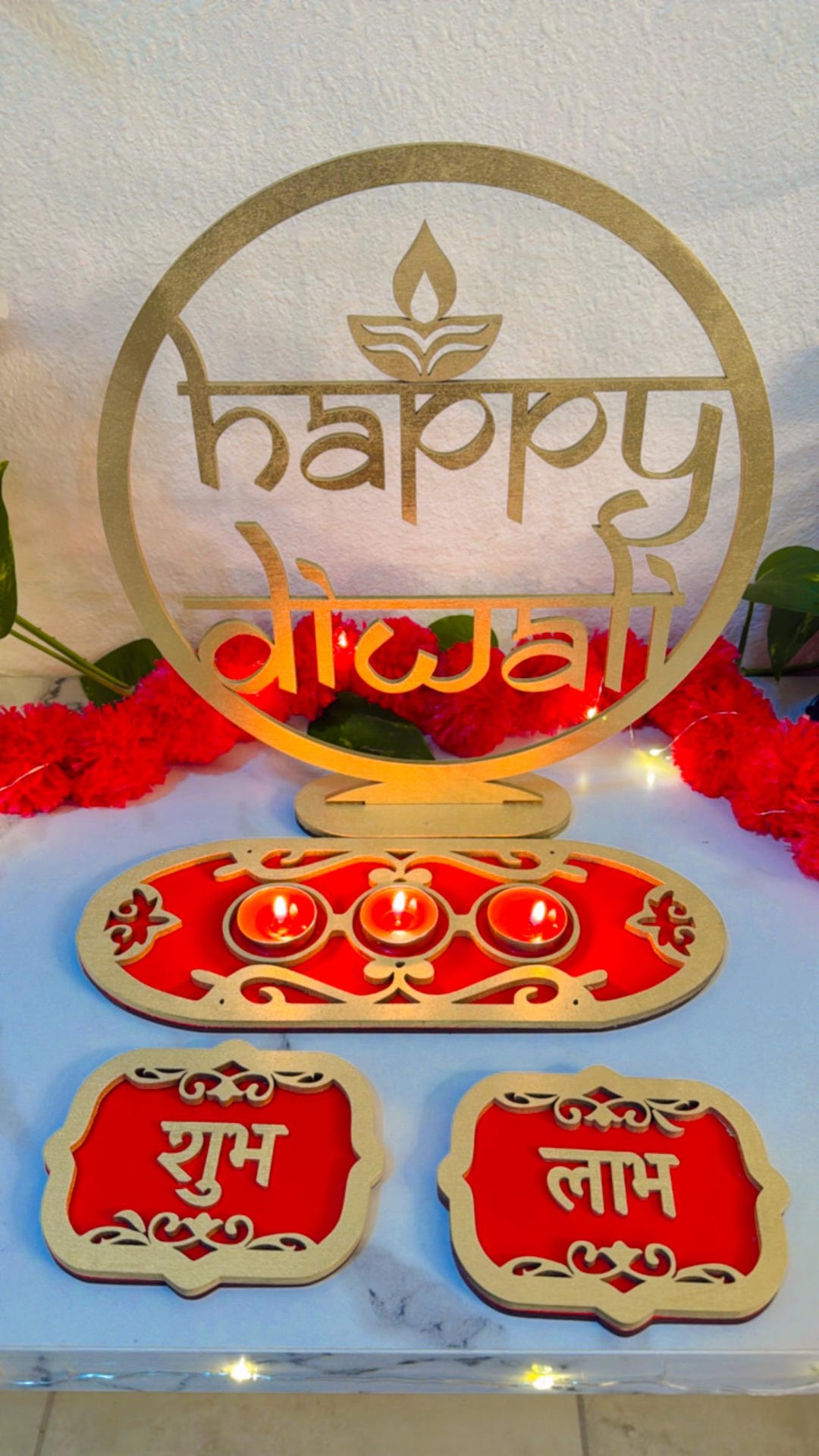 Happy Diwali Sign/dipawali Sign and Tea-light Holder|diwali Decor ...