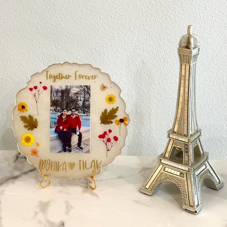 Custom Resin Photo Frame With Pressed Flowers, Personalized Gift - Etsy