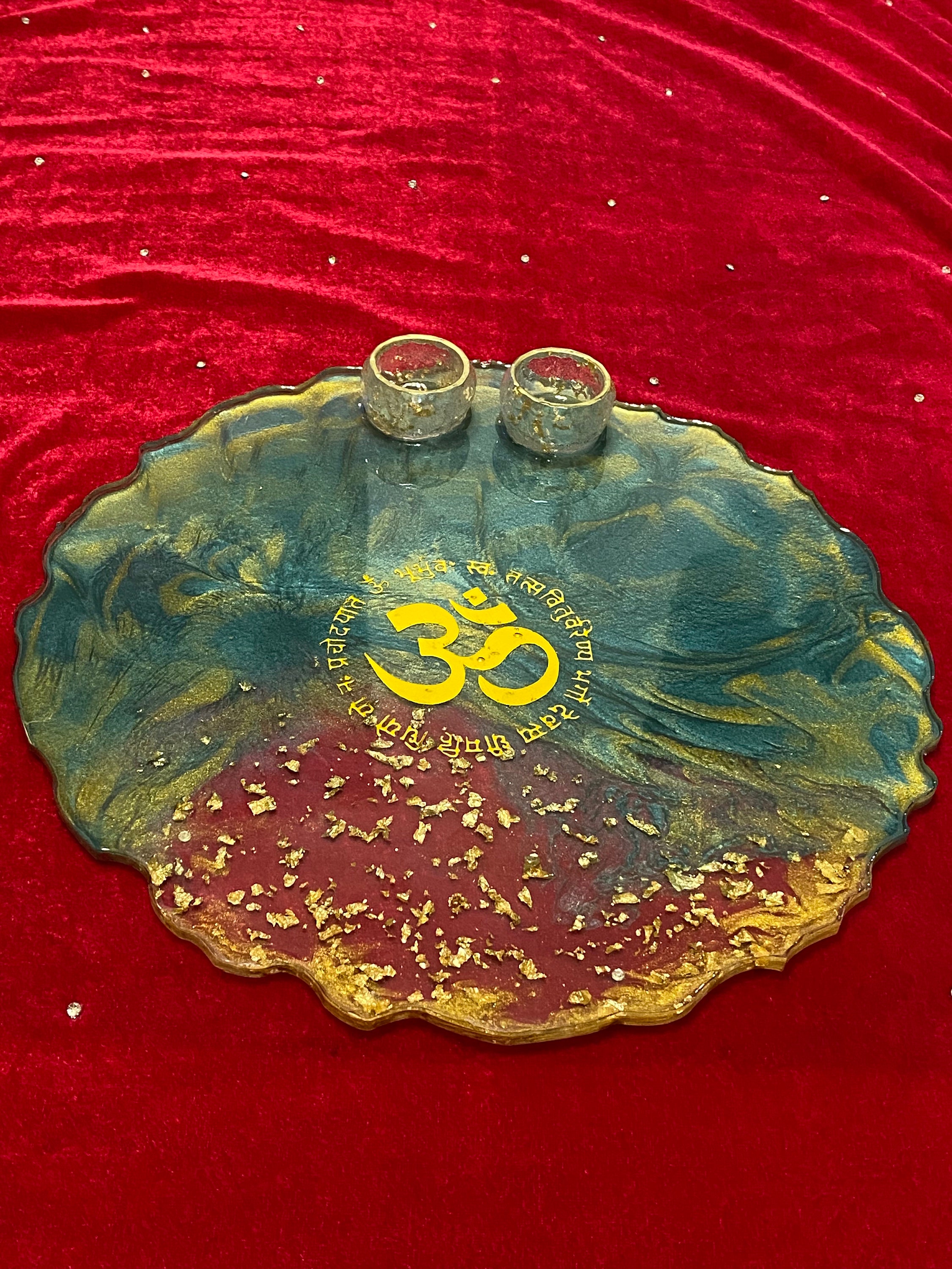 Resin Pooja Thali, Karwachauth Thali, Diwali Thali, Pooja Thali - Etsy
