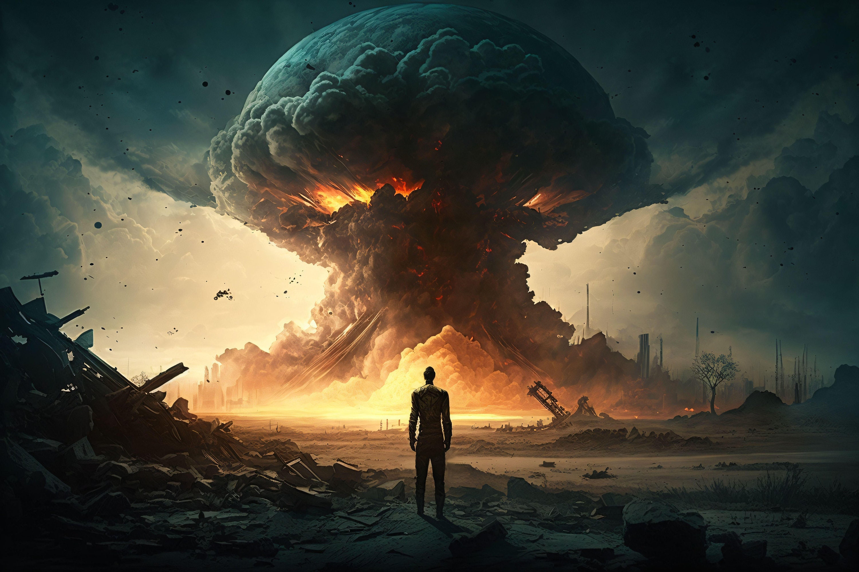 Apocalypse Nuclear Explosion Canvas, Metal, Acrylic, or Giclee Quality Prints Mounting Hardware ...