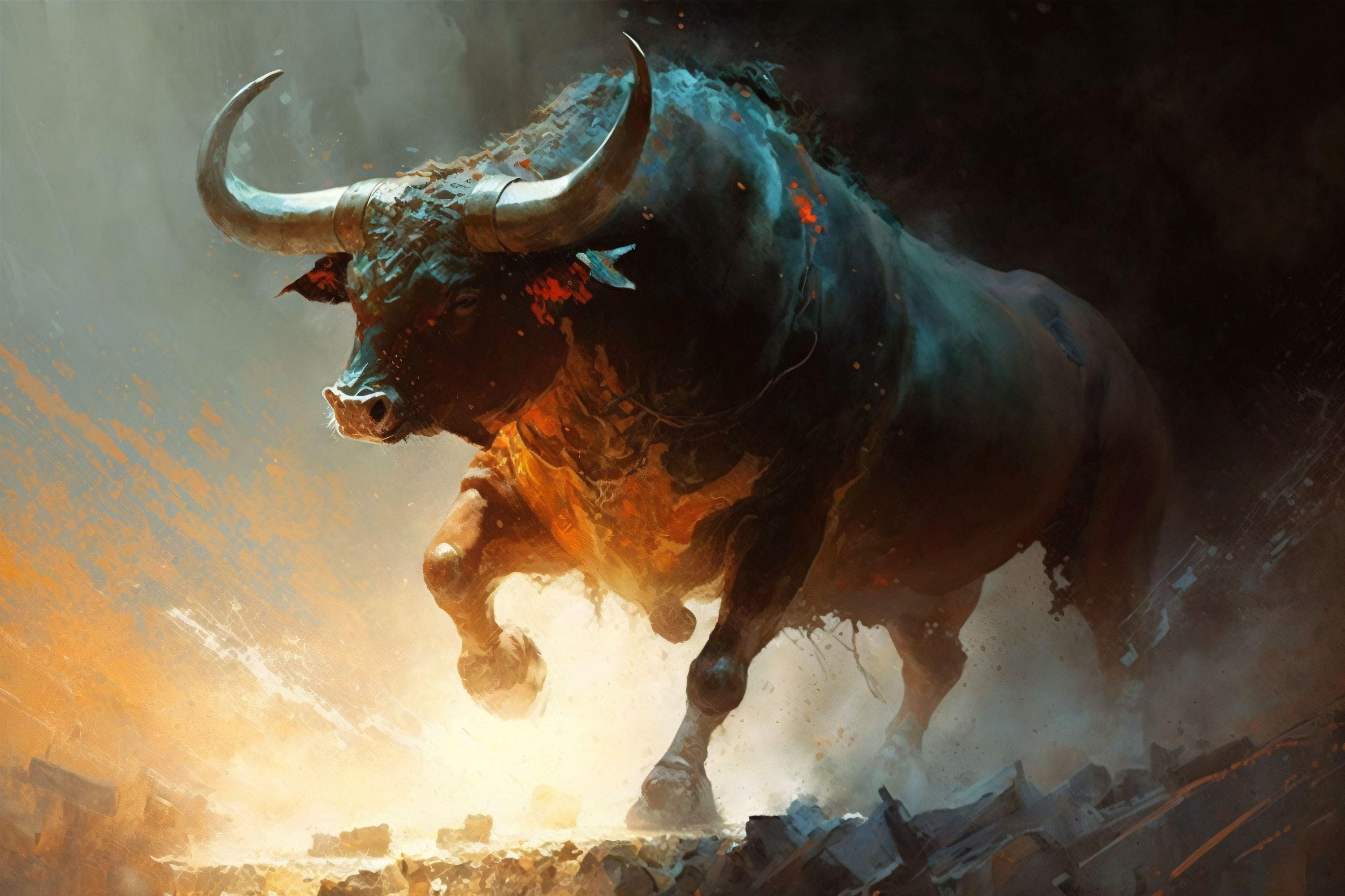 Angry Bull Painting