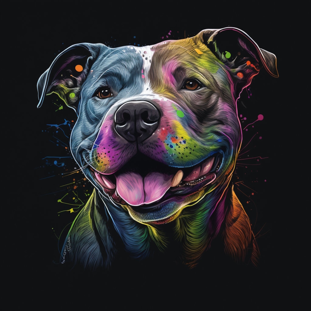 Pitbull - Dog - Canvas, Metal, Acrylic, Framed, or Giclee (museum ...