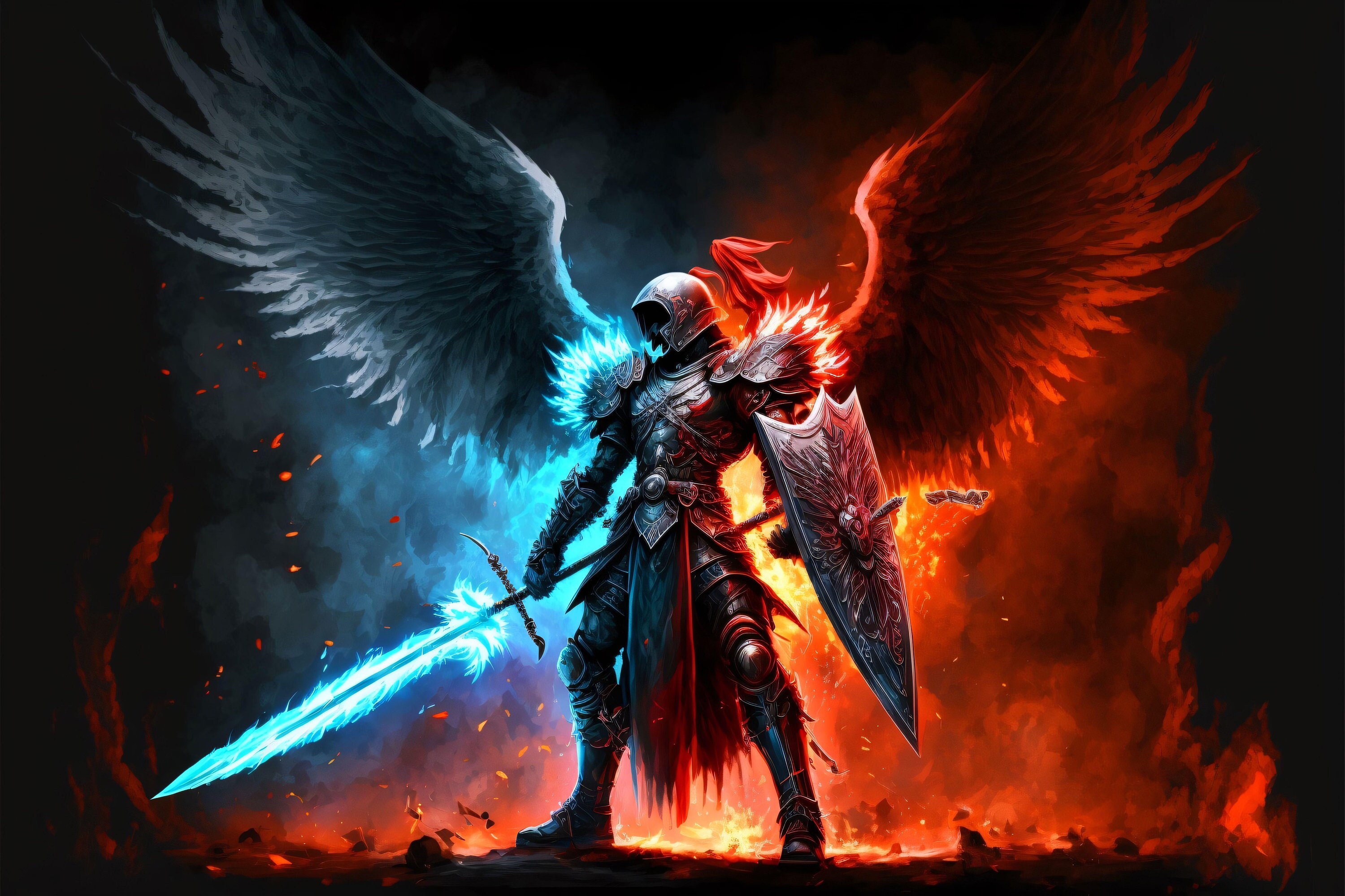 Arch Angel With Sword - Canvas, Metal, Acrylic, Framed, or Giclee ...
