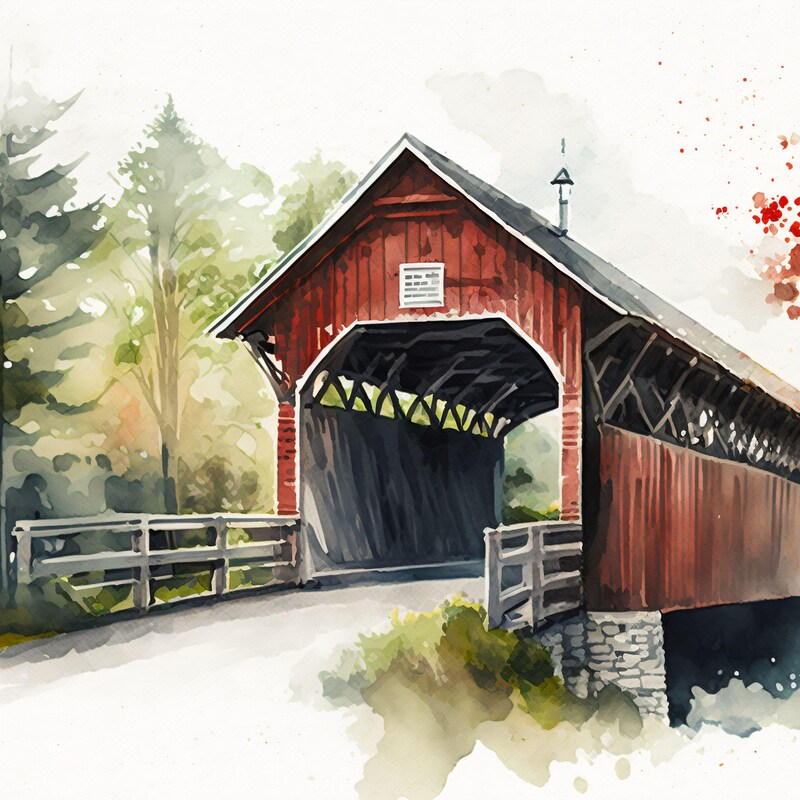 Covered Bridge - Etsy