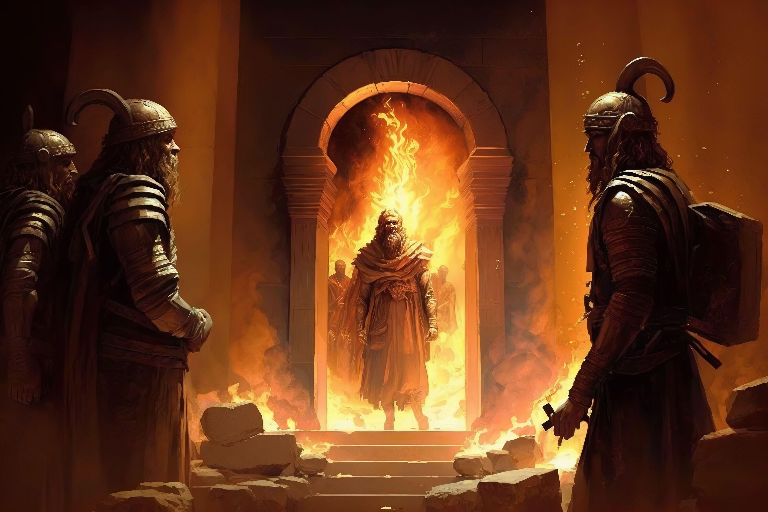 Emerging From the Fiery Furnace Book of Daniel Canvas, Metal, Acrylic ...