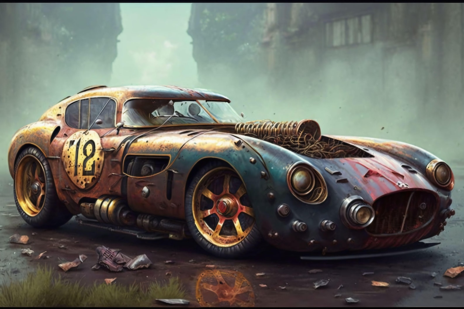 Steampunk Ferrari 250 GTO Canvas, Metal, Acrylic, or Giclee Quality ...