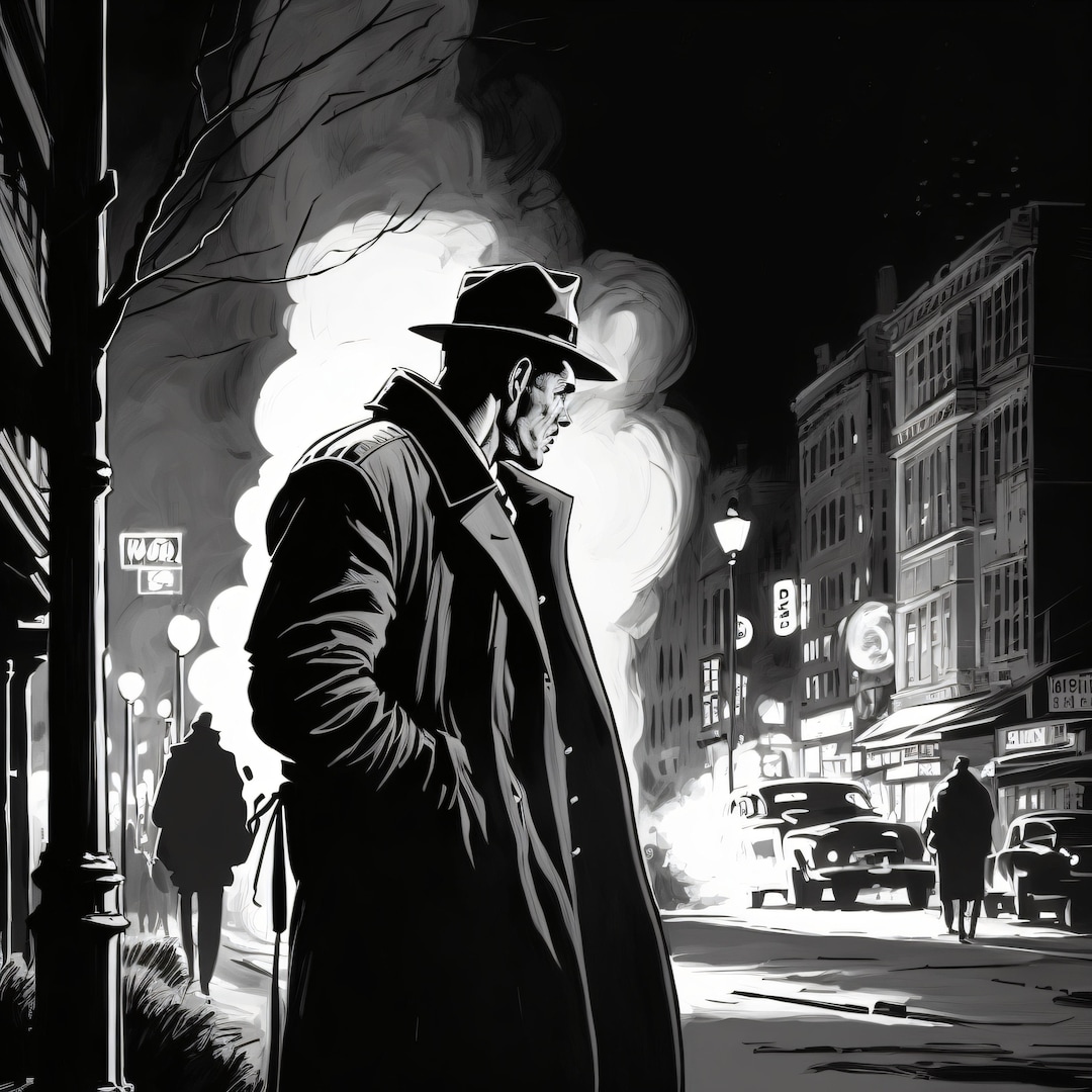 1920s Detective - Film Noir Style - Canvas, Metal, Acrylic, Framed, or ...