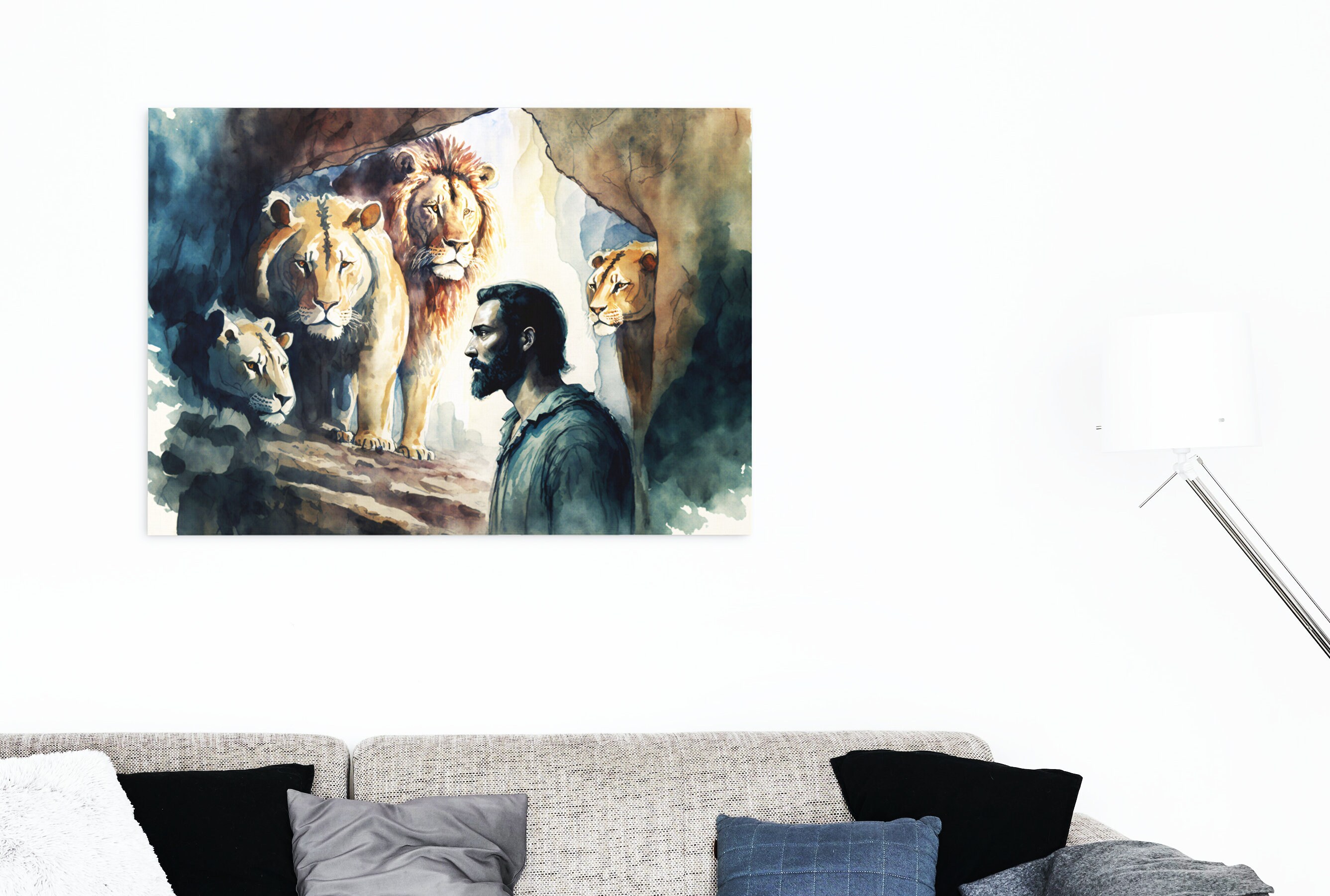 Daniel in the Lions Den Canvas, Metal, Acrylic, or Giclee Quality ... Daniel in the Lions Den Canvas, Metal, Acrylic, or Giclee Quality ...