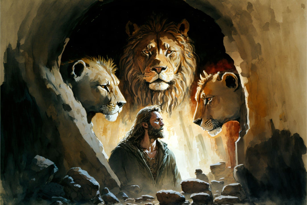Daniel in the Lions Den - Canvas, Metal, Acrylic, Framed, or Giclee ...