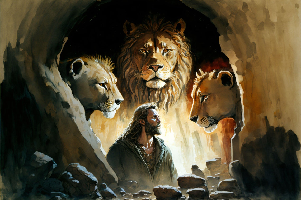 Daniel in the Lions Den Canvas, Metal, Acrylic, or Giclee Quality ... Daniel in the Lions Den Canvas, Metal, Acrylic, or Giclee Quality ...