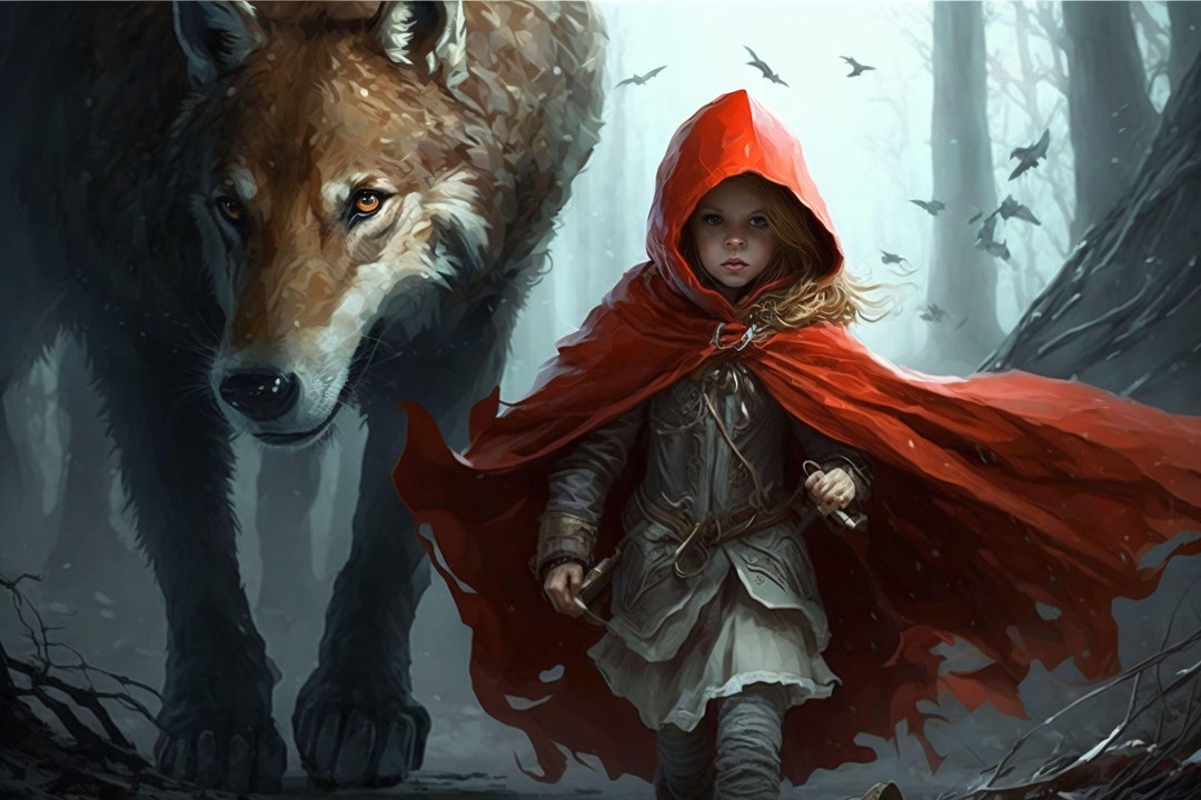 Little Red Riding Hood/big Bad Wolf - Canvas, Metal, Acrylic, Framed ...