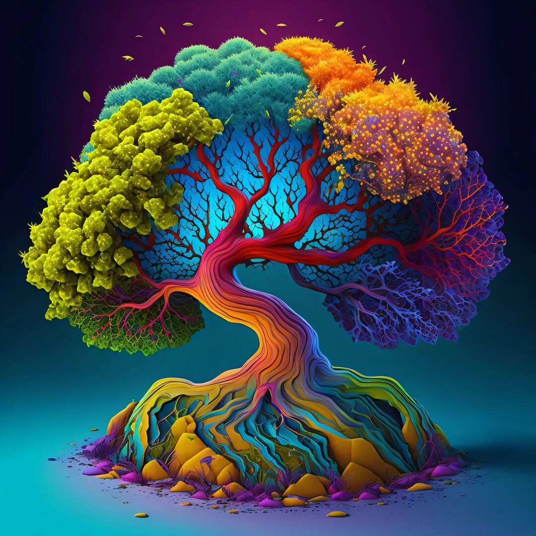 Colorful Tree - Canvas, Metal, Acrylic, Framed, or Giclee (museum ...