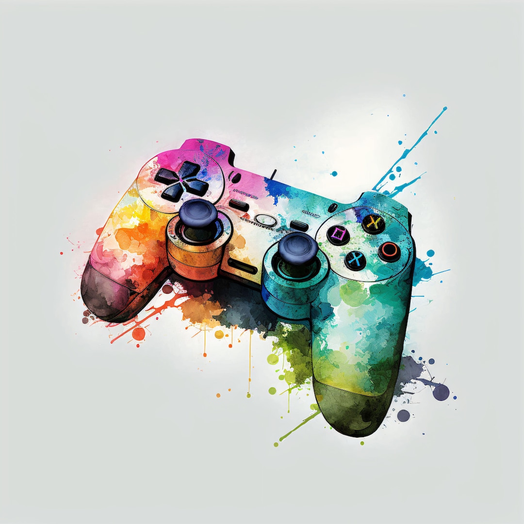 Watercolor Video Game Controller Art Print – Gamer Room Decor - Etsy