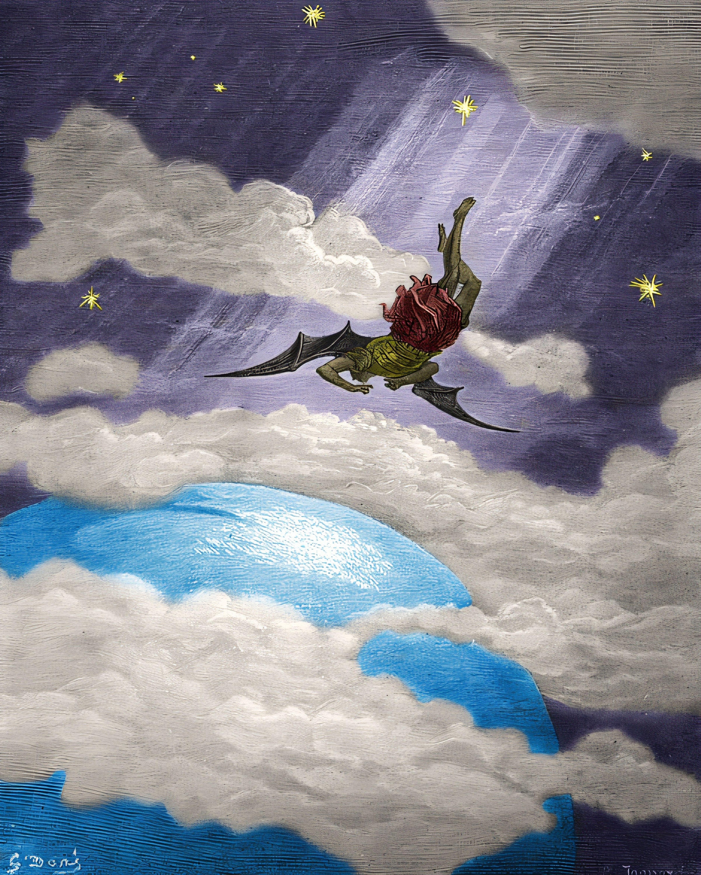 Satan's Fall colorized Paradise Lost Canvas, Metal, Acrylic, or Giclee ...