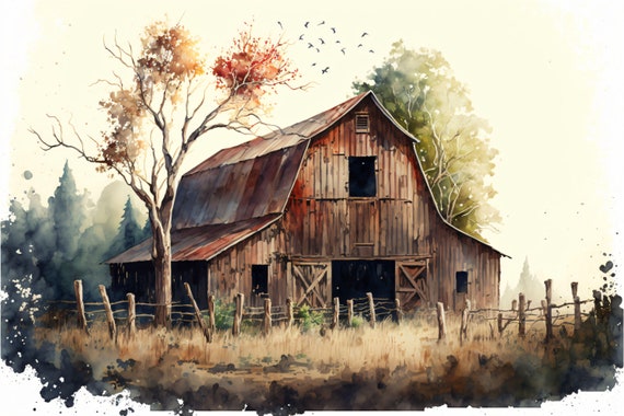 Rustic Barns Paintings