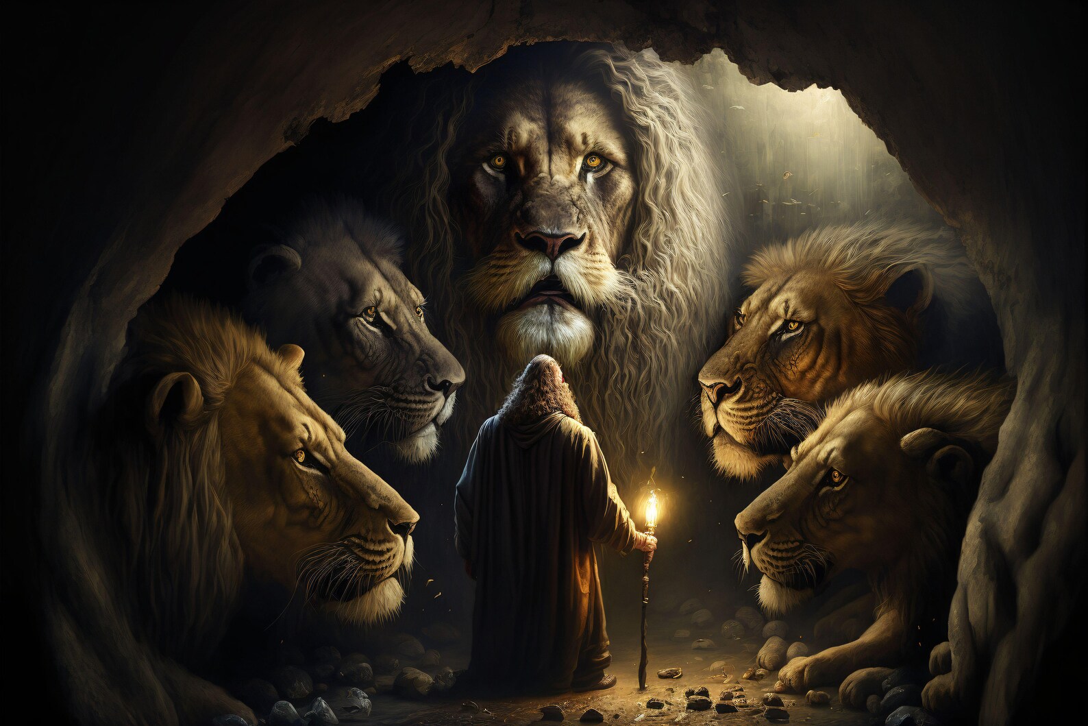 Daniel in the Lions Den Canvas, Metal, Acrylic, or Giclee Quality ...