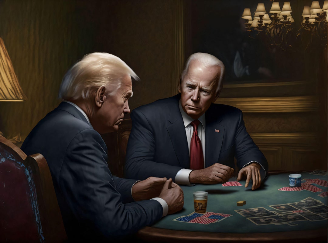 Donald Trump Playing Poker With Joe Biden Canvas, Metal, Acrylic ...