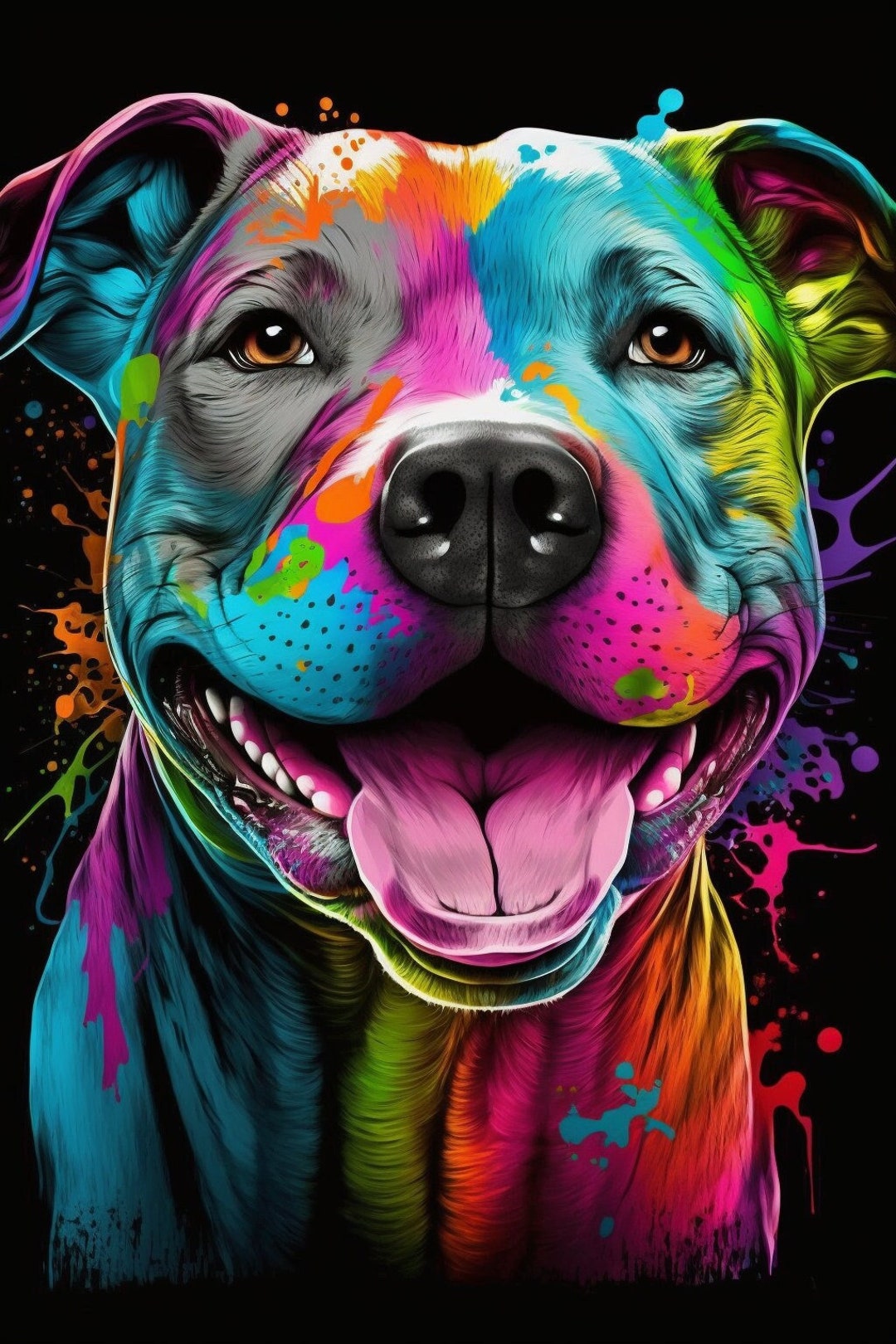 Pitbull - Dog - Canvas, Metal, Acrylic, Framed, or Giclee (museum ...