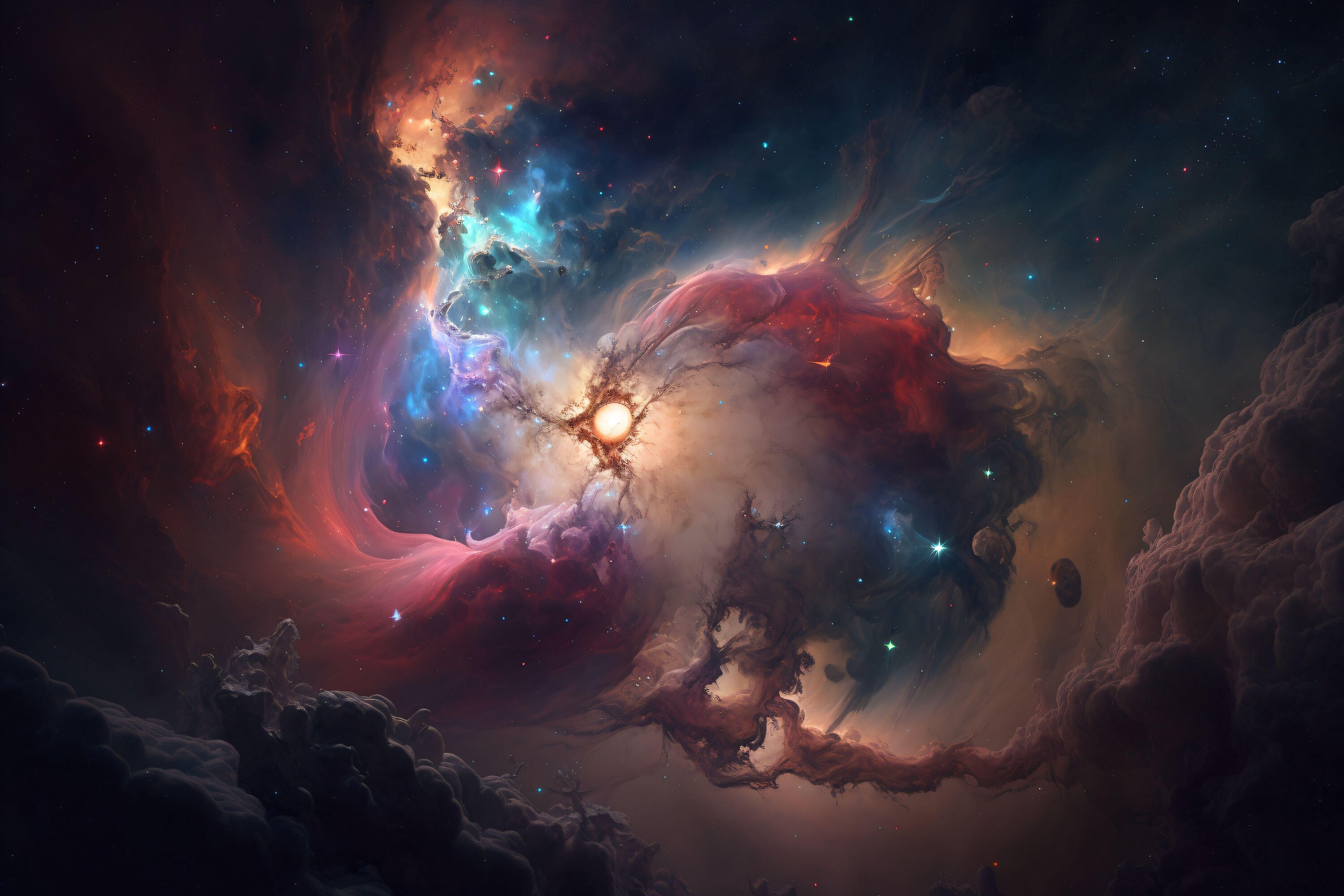 Nebula in Outer Space Canvas, Metal, Acrylic, or Giclee Quality Prints ...