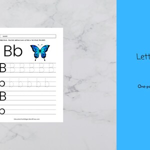 Letter B Handwriting Practice Worksheet Handwriting - Etsy