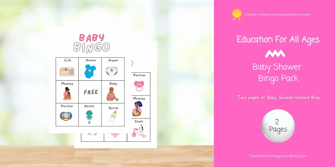 Baby Shower Bingo Pack Baby Shower Games Baby Shower - Etsy