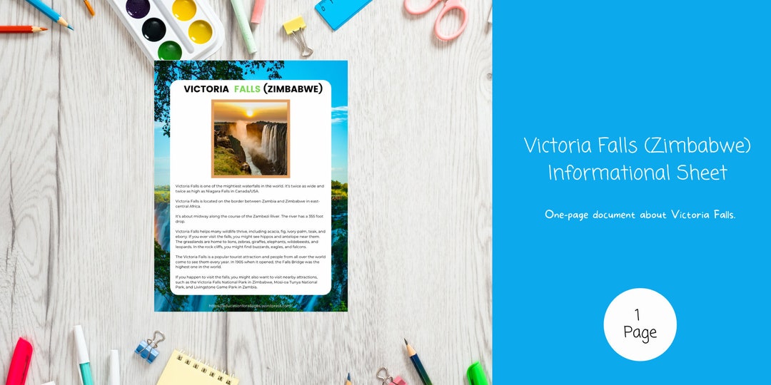 Victoria Falls Worksheet African History Worksheet History - Etsy