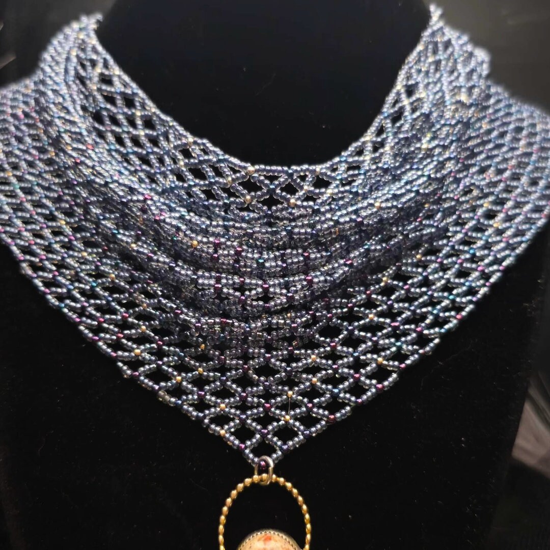 Luxury Bead Scarf, Beaded Net Scarf, Evening Wear Scarf, Designer Bead ...