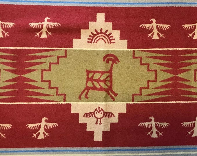 Pendleton Wool Fabric, 31” X 32”, "rock Art Mountain Sheep” Design ...