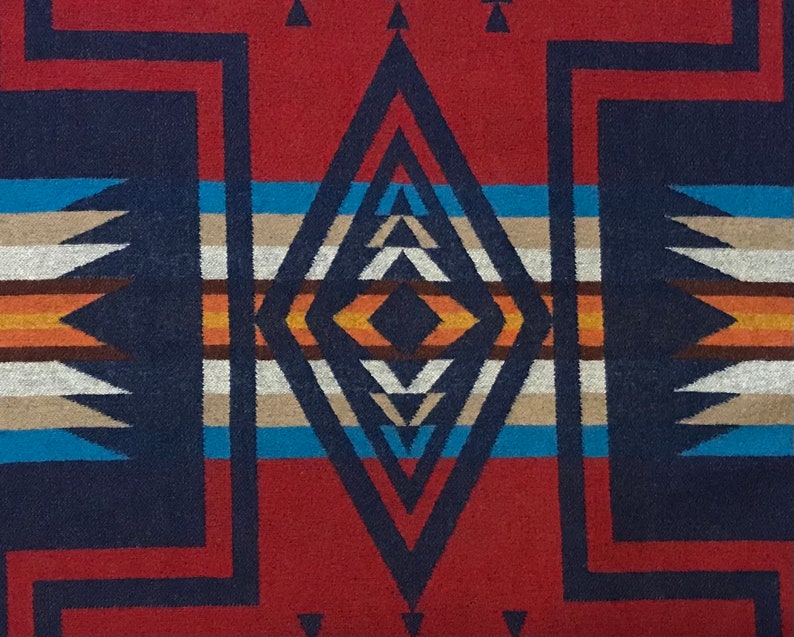 Pendleton Wool Fabric, 19” X 21.5”, "harding" Nez Perce Design, Light ...