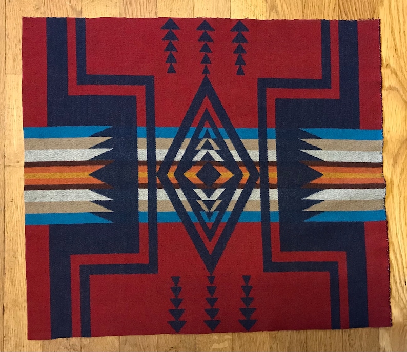 Pendleton Wool Fabric, 19” X 21.5”, "harding" Nez Perce Design, Light ...