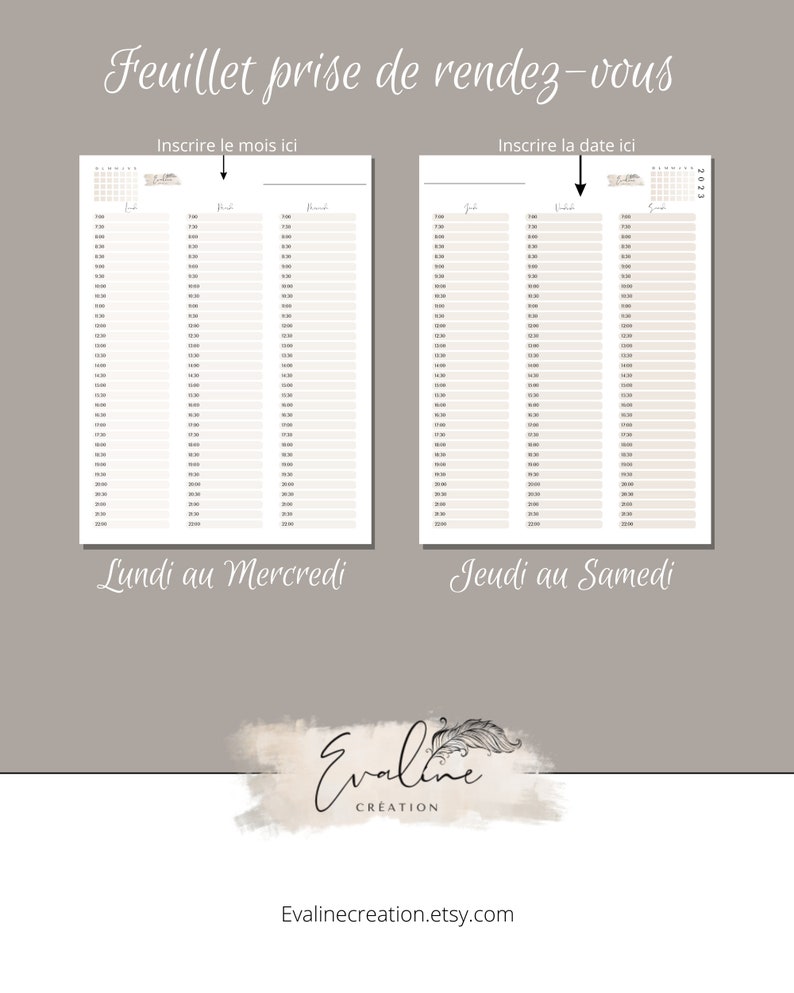 Printable Template UNLIMITED PRINTING Appointment Booking Sheet ...