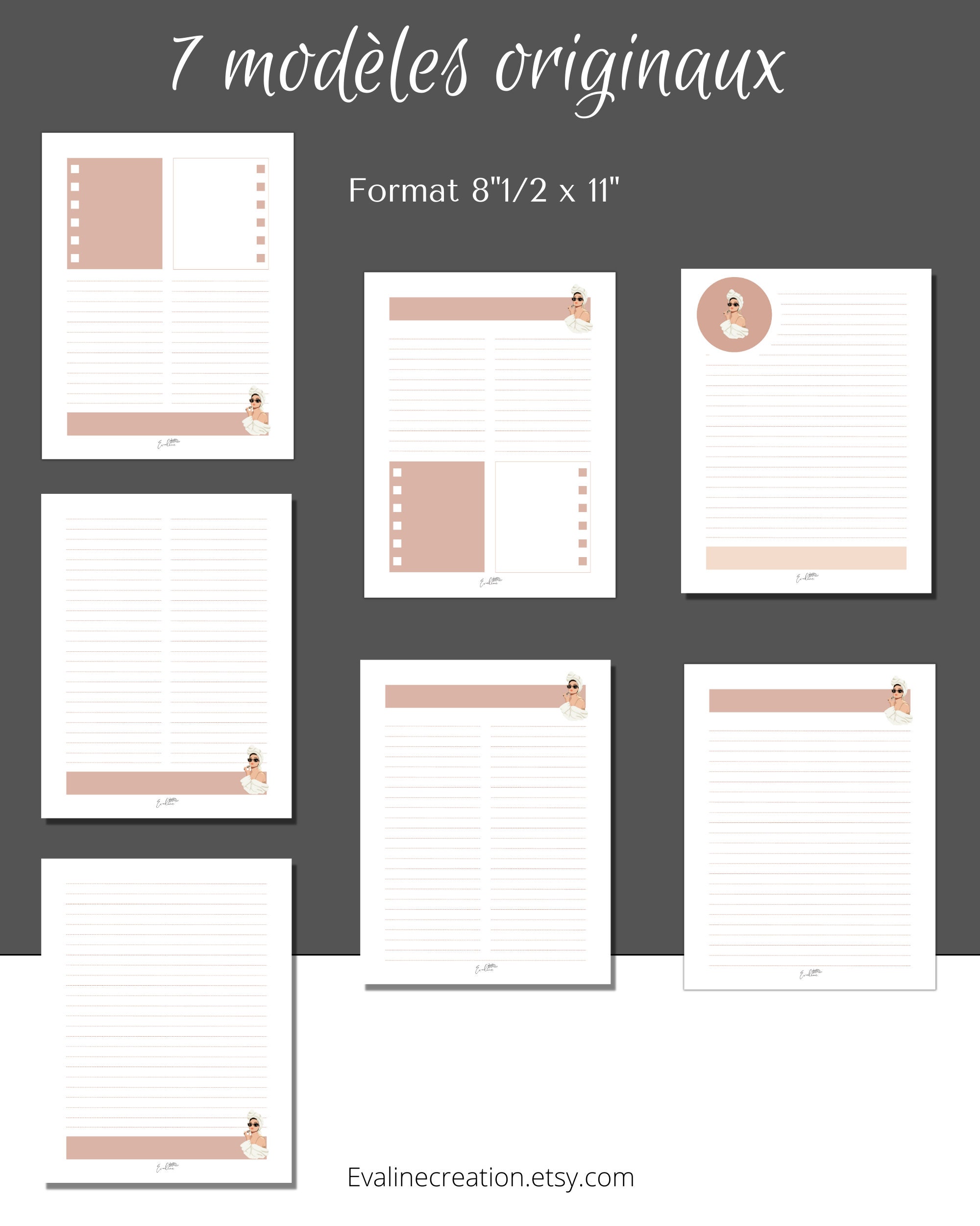Original Templates Lined Writing Sheet Printable Note Page Printable ...