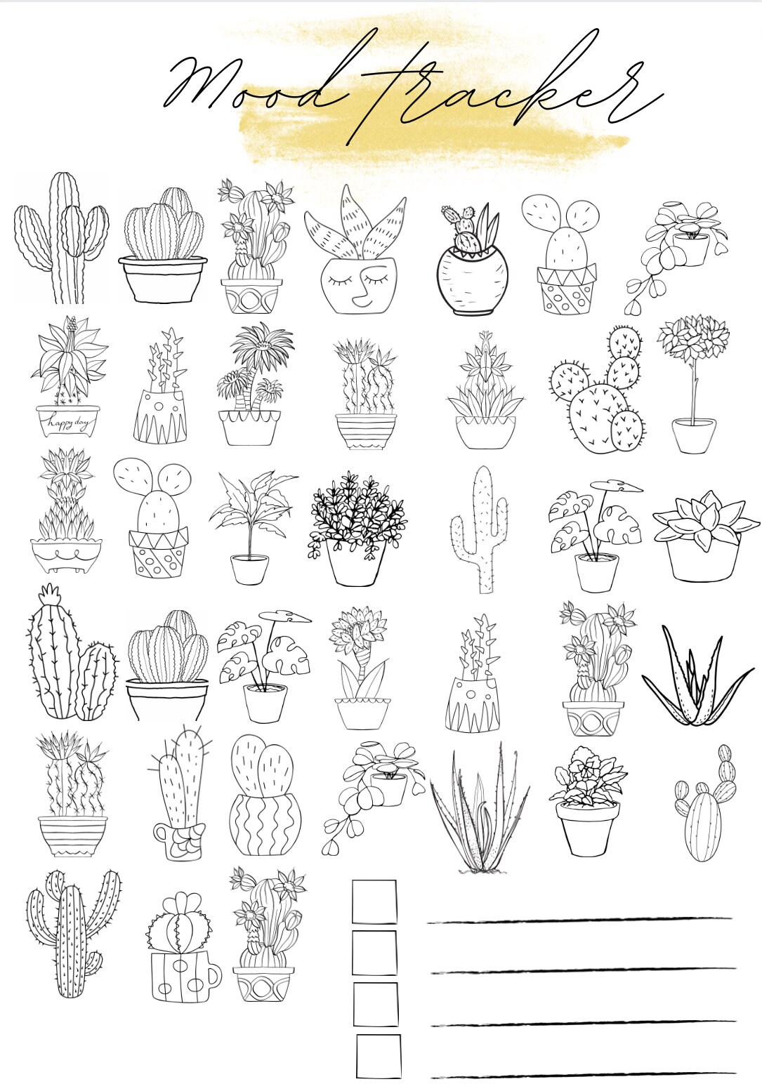 Printable Plant Mood Tracker, Digital Plant Mood Tracker, Printable ...