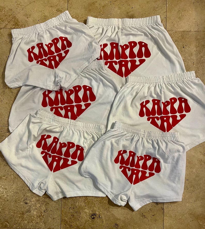 Custom College Shorts. Custom Word(s) in Shape of a Heart on Back of ...