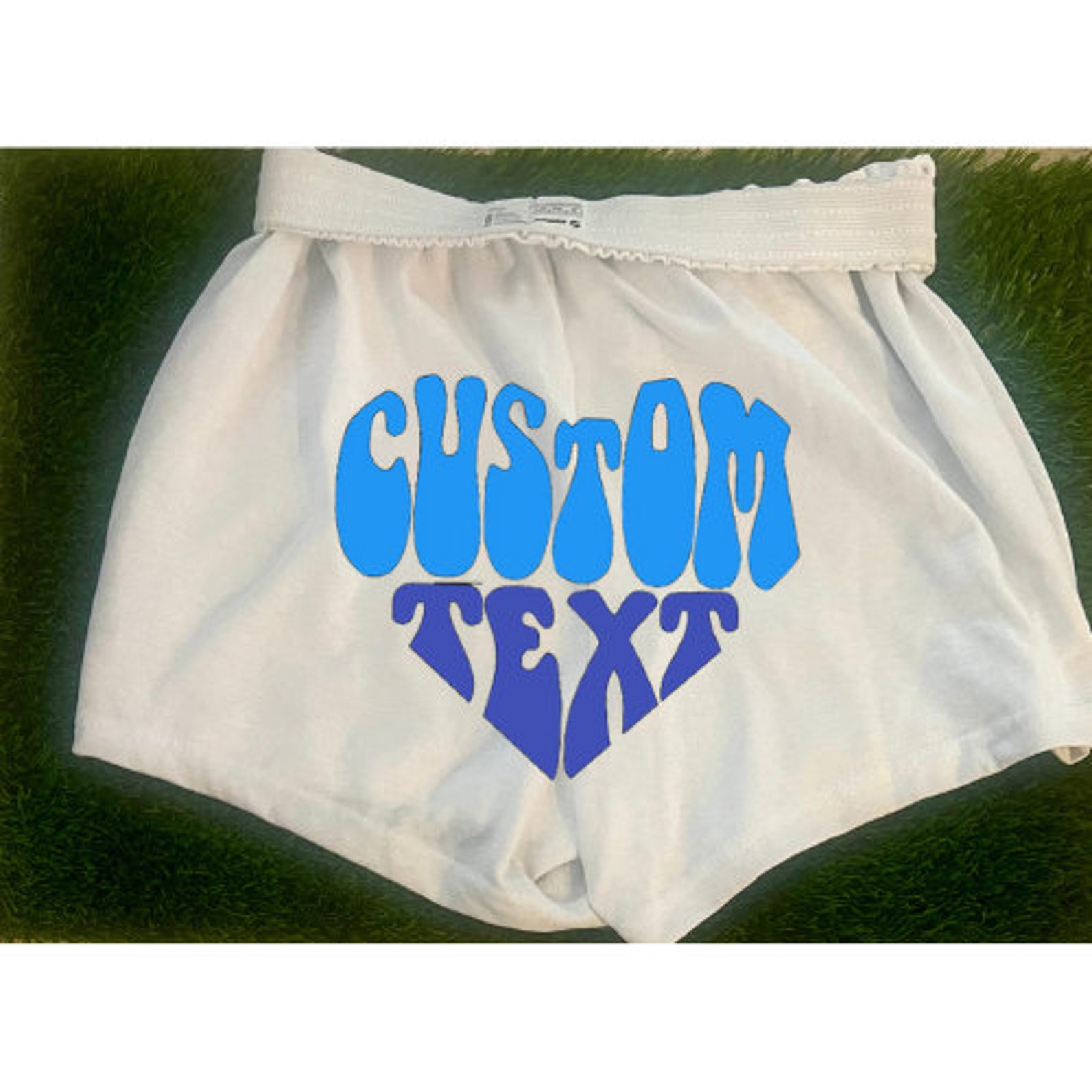 Custom College Shorts. Custom Word(s) in Shape of a Heart on Back of ...