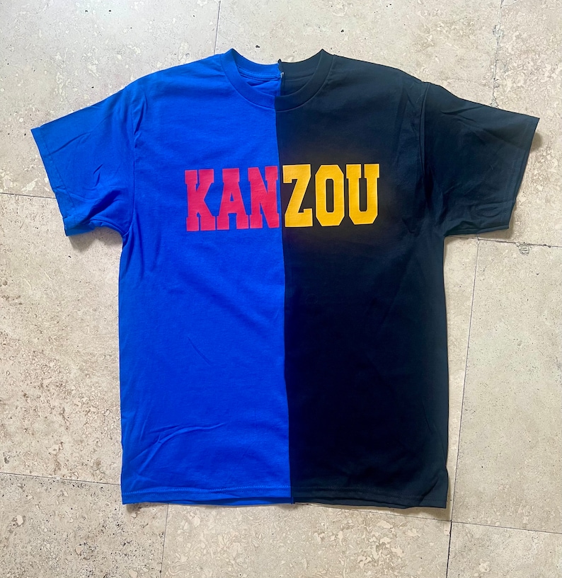 Custom College/ Team Apparel- Half and Half T-shirt or Crop Divided Tee ...