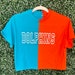 Custom College/ Team Apparel Half and Half T-shirt or Crop Divided Tee ...