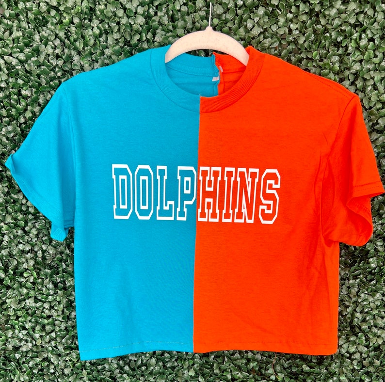 Custom College/ Team Apparel Half and Half T-shirt or Crop Divided Tee ...